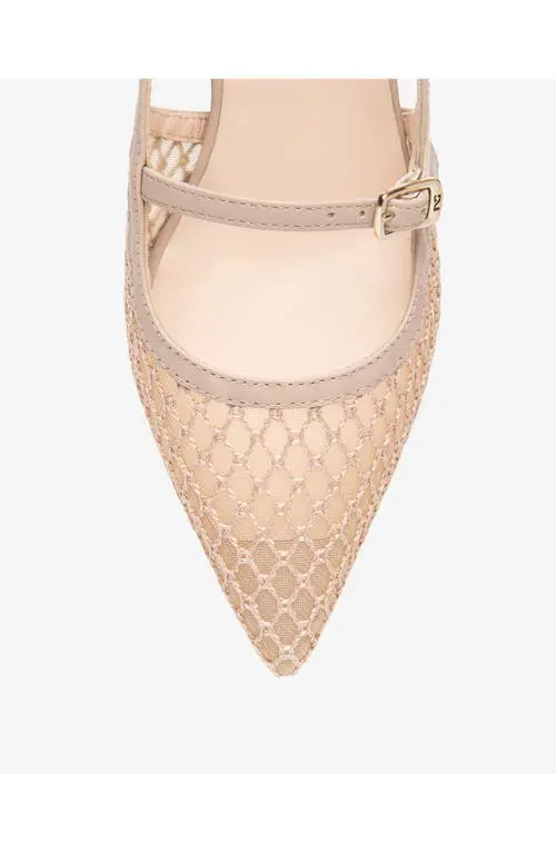 NEROGIARDINI Mesh Pointed Toe Slingback Pumps - Rose
