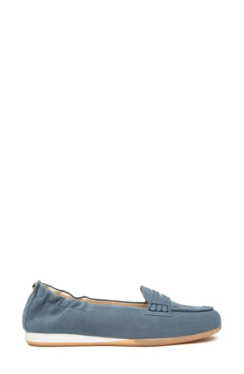 NEROGIARDINI Suede Penny Loafer - Denim