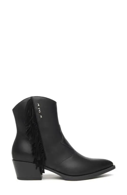 NEROGIARDINI Fringe Western Bootie - Black