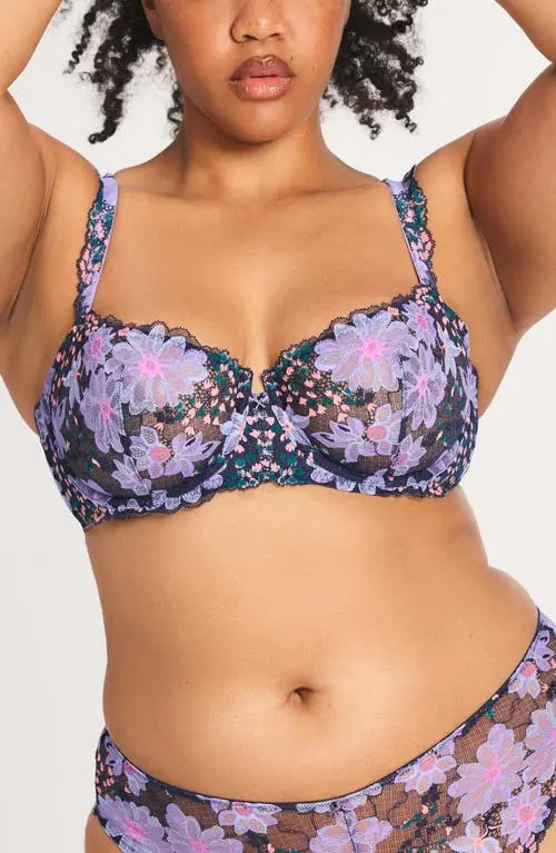 SAVAGE X FENTY Fleur Fantasy Unlined Balconette Bra - Dark And Stormy Blue