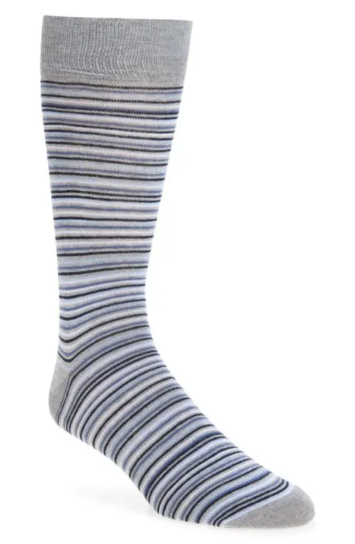 Nordstrom Stripe Cotton Blend Dress Socks - Blue Multi