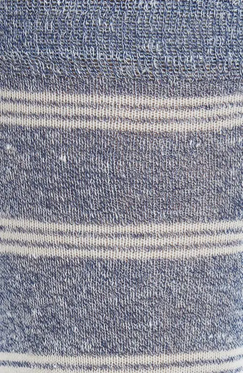 Nordstrom Striped Linen-blend Dress Socks - Navy