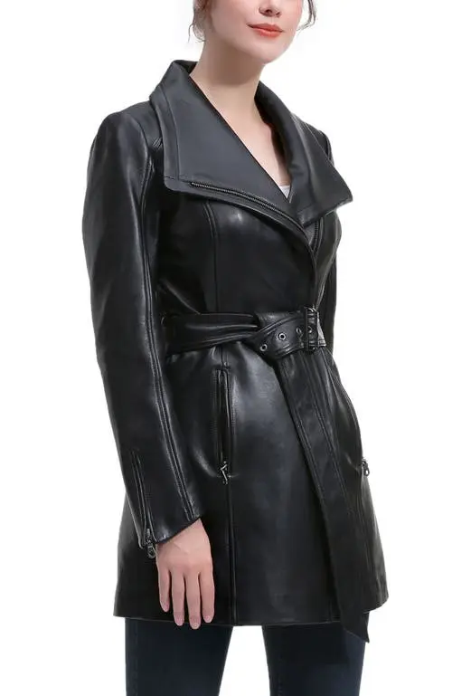 KIMI + KAI Ada Leather Trench Coat