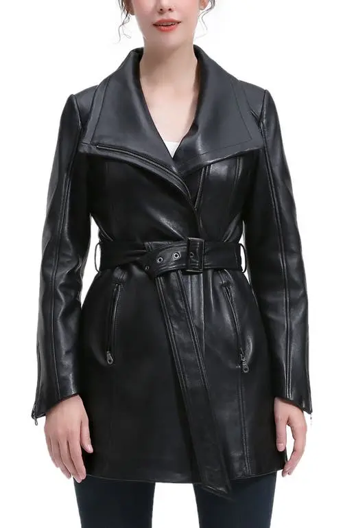KIMI + KAI Ada Leather Trench Coat