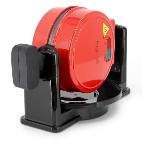MEGACHEF Non-stick Round Electric Flip 5 Inch Belgian Waffle Maker