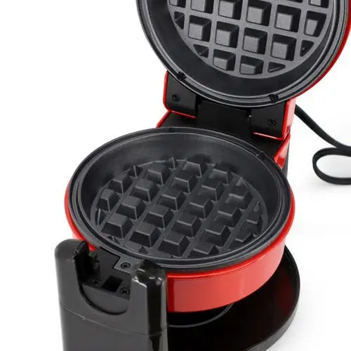 MEGACHEF Non-stick Round Electric Flip 5 Inch Belgian Waffle Maker
