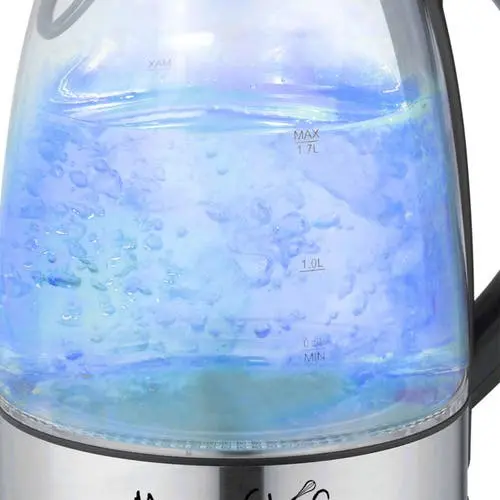 MEGACHEF 1.7lt. Glass And Stainless Steel Electric Tea Kettle