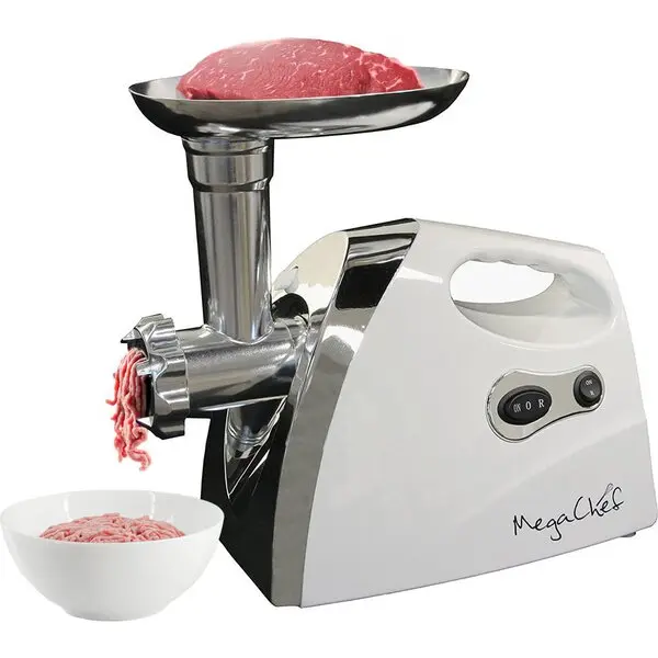 MEGACHEF 1200 Watt Powerful Automatic Meat Grinder For Household Use - Grey
