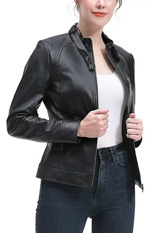KIMI + KAI Emy Leather Moto Jacket