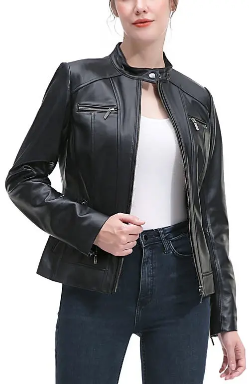 KIMI + KAI Ana Leather Moto Jacket - Black
