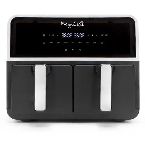 MEGACHEF Dual 4.8 + 4.8 Quart Digital Electric Air Fryer