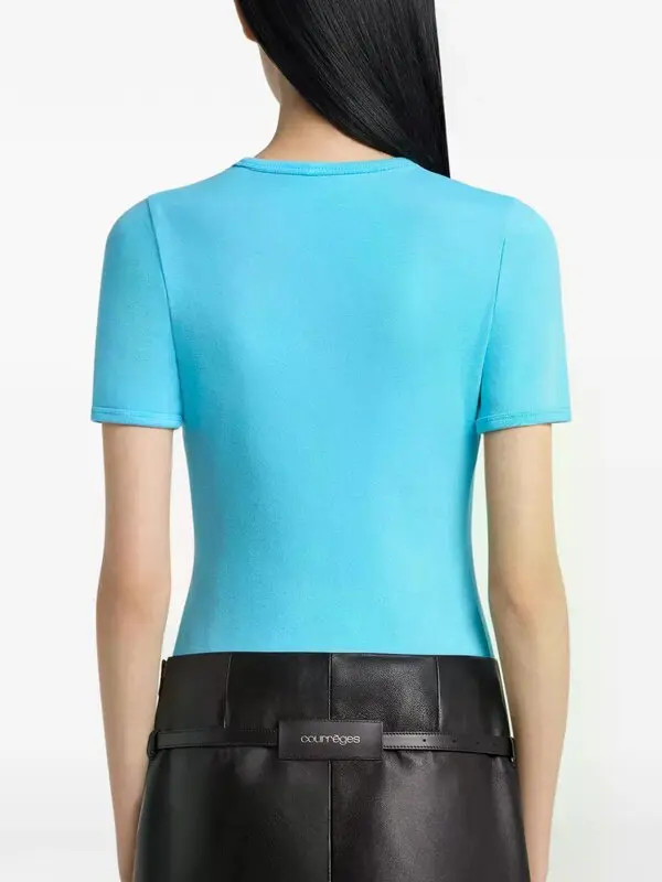 COURREGES Logo-embroidered T-shirt - Blue
