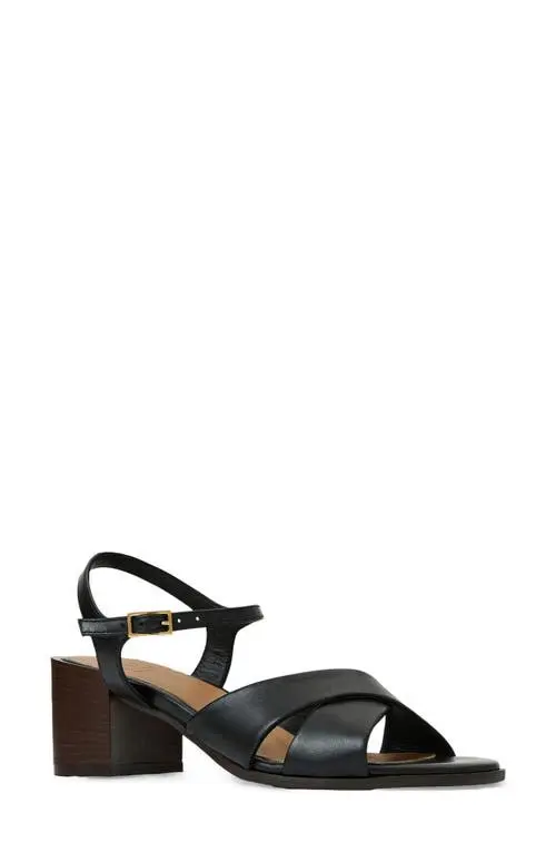 Aquatalia Domenica Weatherproof Ankle Strap Sandal - Black Nappa