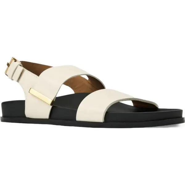 Aquatalia Irma Weatherproof Leather Quarter Strap Sandals - Soft White Calf