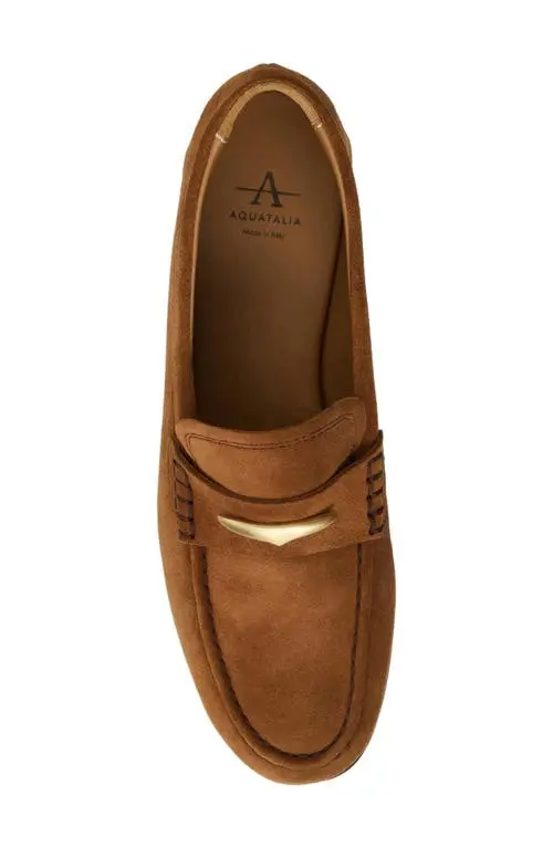 Aquatalia Elia Weatherproof Loafer - Cognac Suede