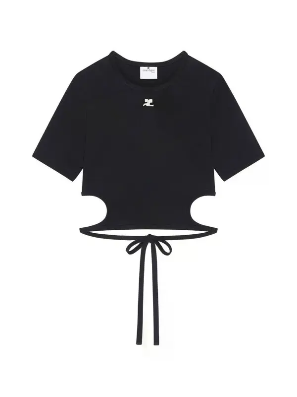 COURREGES Ribbon Cutout T-shirt