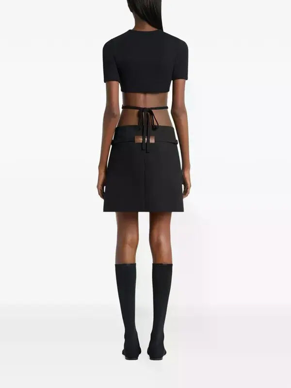 COURREGES Ribbon Cutout T-shirt - Black