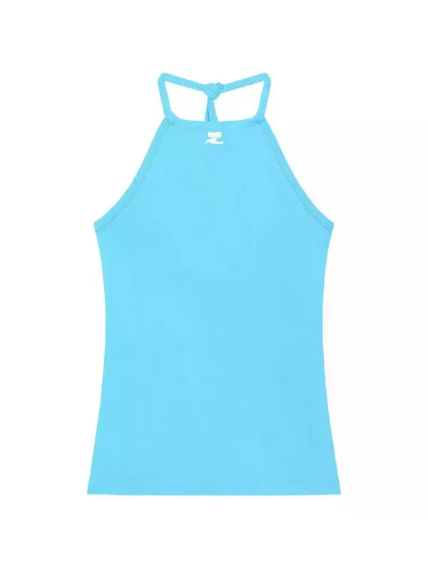 COURREGES Logo-embroidered Halterneck Top
