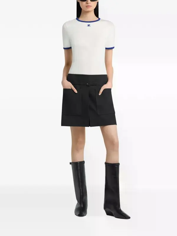 COURREGES Logo-embroidered T-shirt - White