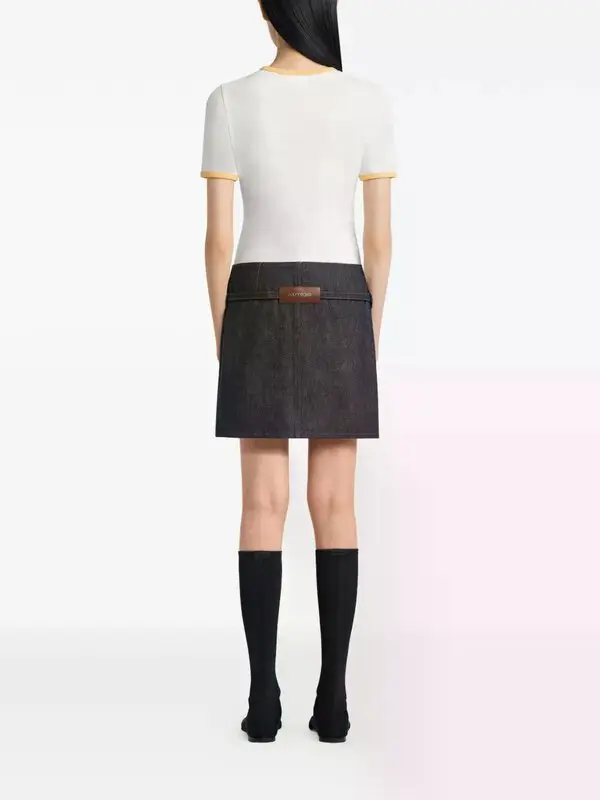COURREGES Contrast-trim Signature T-shirt - White