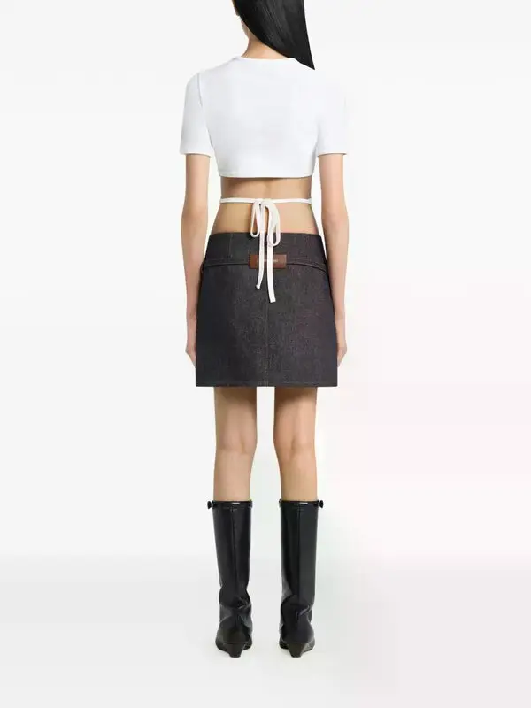 COURREGES Cut-out Cropped T-shirt
