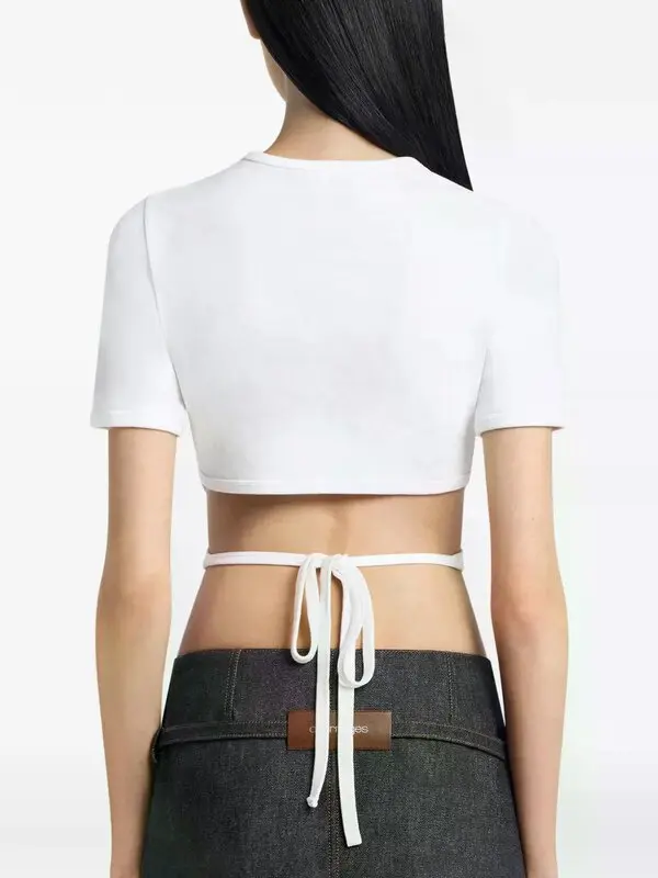 COURREGES Cut-out Cropped T-shirt