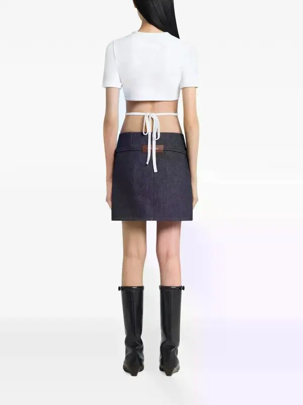 COURREGES Cut-out Cropped T-shirt - White