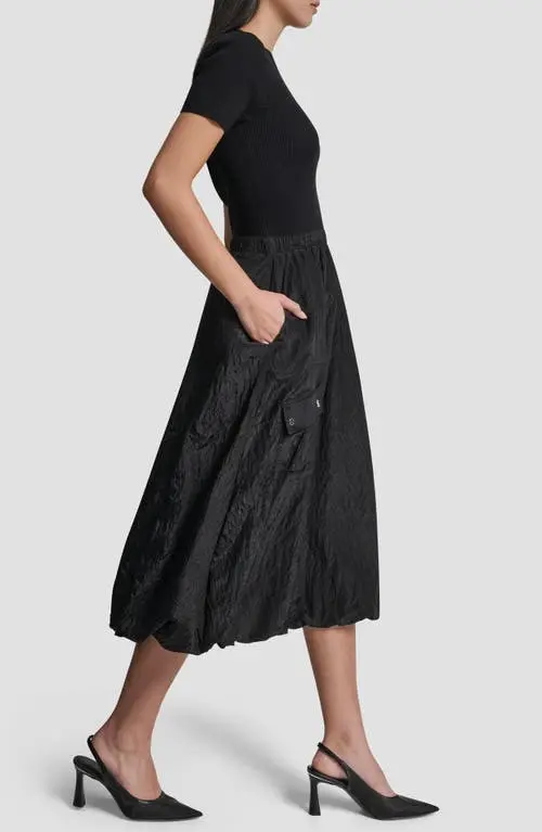 Dkny Mixed Media Cargo Pocket Midi Dress