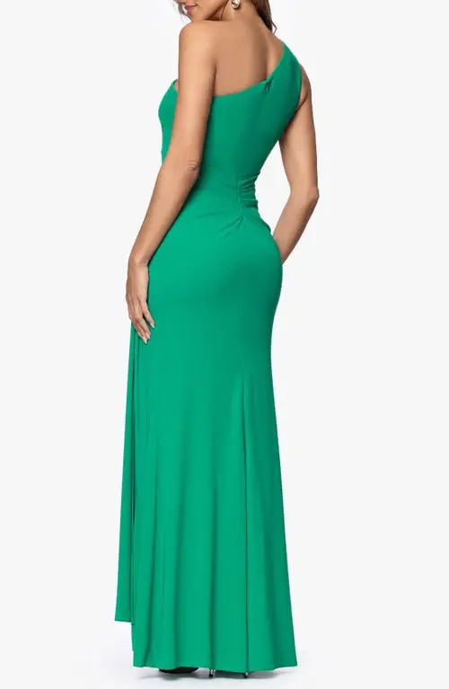 XSCAPE EVENINGS Caroline Matte Jersey One-shoulder Gown