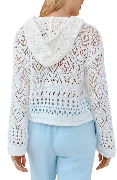 Bella Dahl Sheer Cotton Blend Open Stitch Hoodie