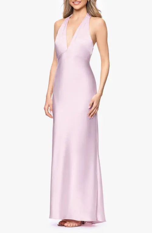 XSCAPE EVENINGS Halter Satin Gown