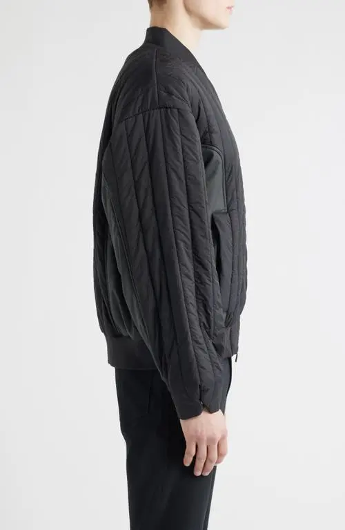 Rains Quilted Bomber Jacket - Black