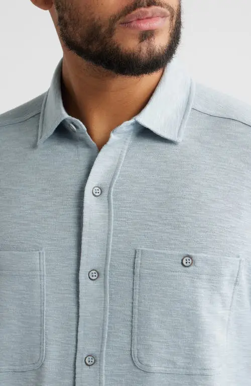 Johnston & Murphy Riley Short Sleeve Button-up Shirt - Storm