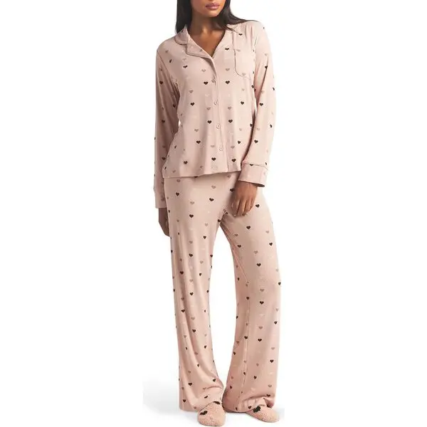 SKIMS Soft Lounge Pajamas - Mica Mini Heart Halfdrop