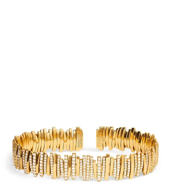 SUZANNE KALAN Yellow And Diamond Pavé Cuff Bangle - Gold