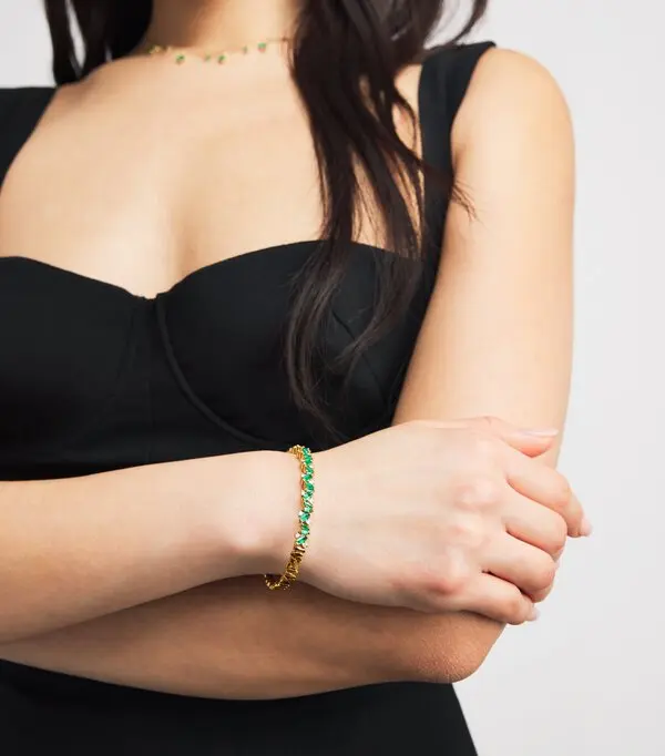 SUZANNE KALAN Yellow Diamond And Emerald Frenzy Reborn Bangle - Gold