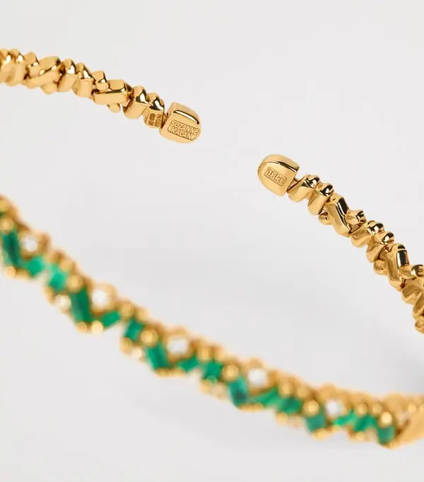 SUZANNE KALAN Yellow Diamond And Emerald Frenzy Reborn Bangle - Gold