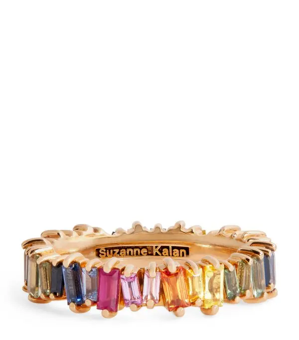SUZANNE KALAN And Rainbow Sapphire Bold Eternity Ring - Rose Gold