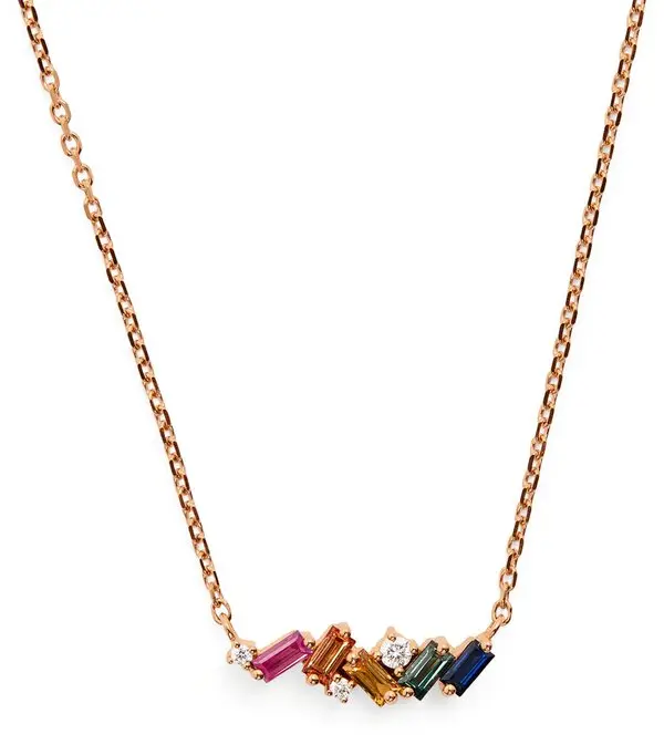 SUZANNE KALAN Diamond And Sapphire Frenzy Necklace - Rose Gold