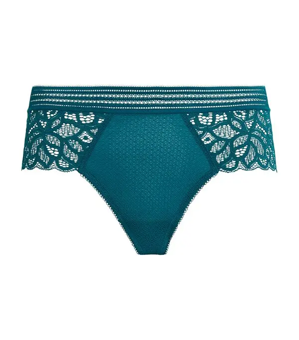 Wacoal Lace-trim Raffine Tanga - Blue