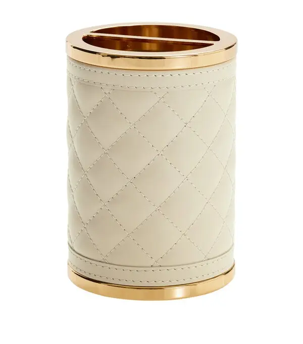 RIVIERE Quilted Toothbrush Holder - Ivory