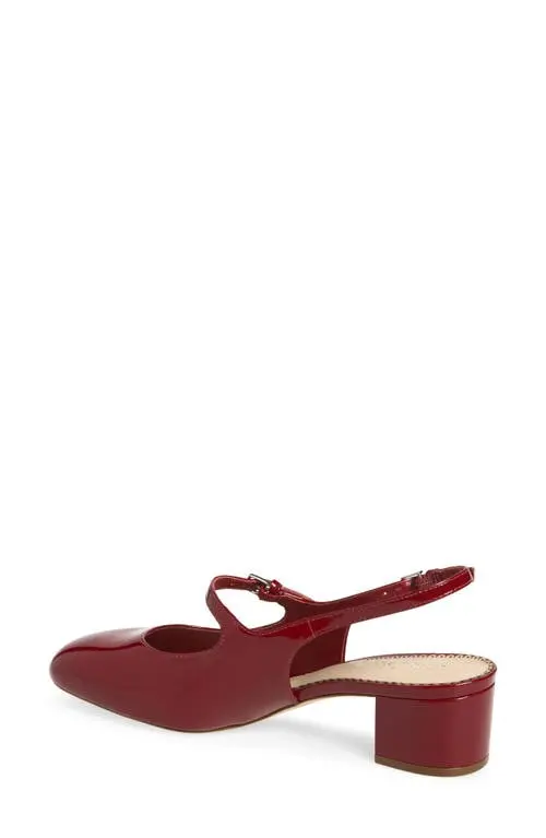 Cinq À Sept Diana Slingback Block Heel Pumps - Cerise