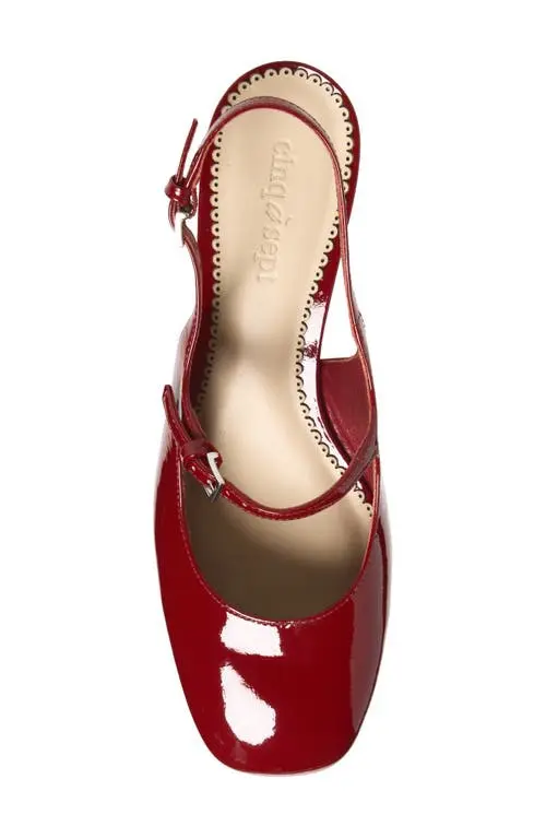 Cinq À Sept Diana Slingback Block Heel Pumps - Cerise