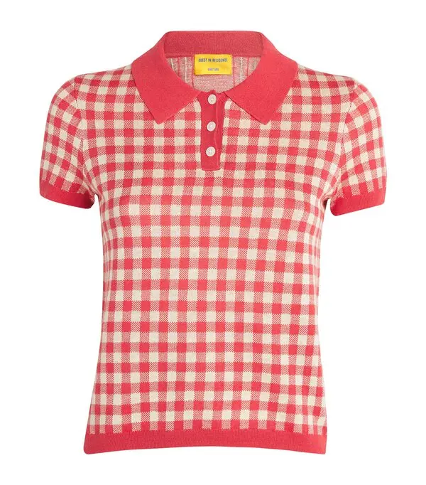 Guest In Residence Silk-linen Shrunken Polo Sweater