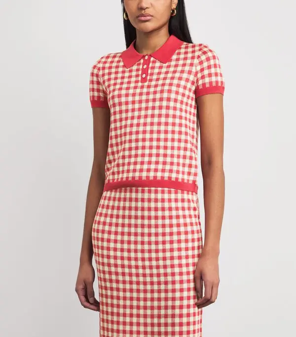 Guest In Residence Silk-linen Shrunken Polo Sweater
