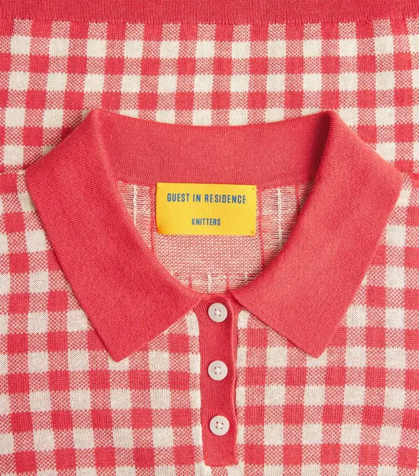 Guest In Residence Silk-linen Shrunken Polo Sweater
