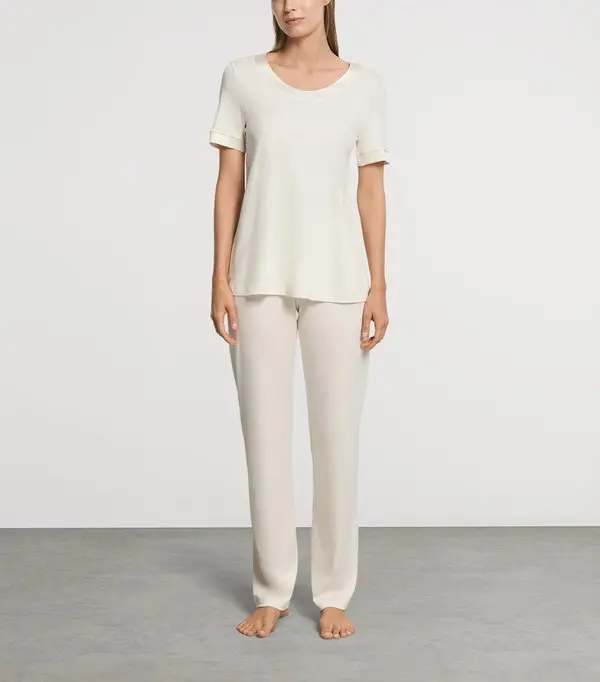 Hanro Cotton Satin-trim Anilla Pyjama Set