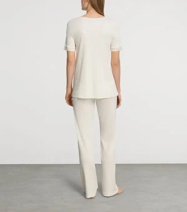Hanro Cotton Satin-trim Anilla Pyjama Set