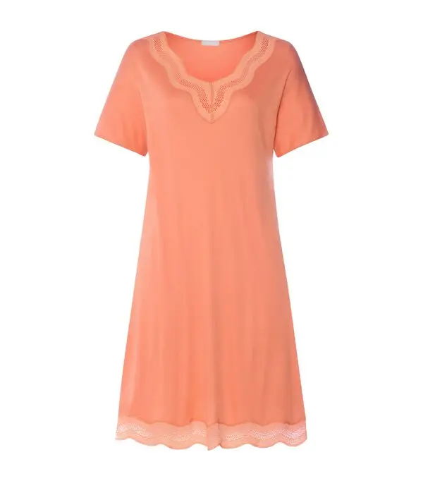 Hanro Short-sleeve Cira Nightdress - Orange