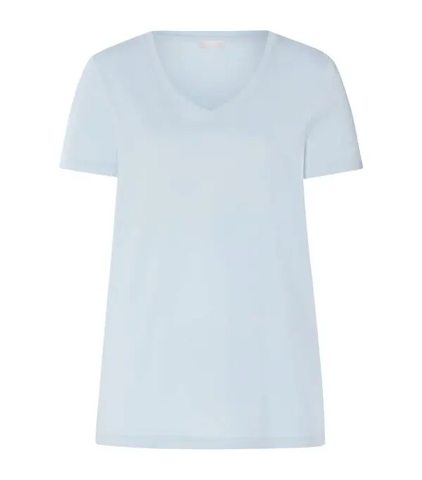 Hanro Cotton-modal Short-sleeve T-shirt - Blue